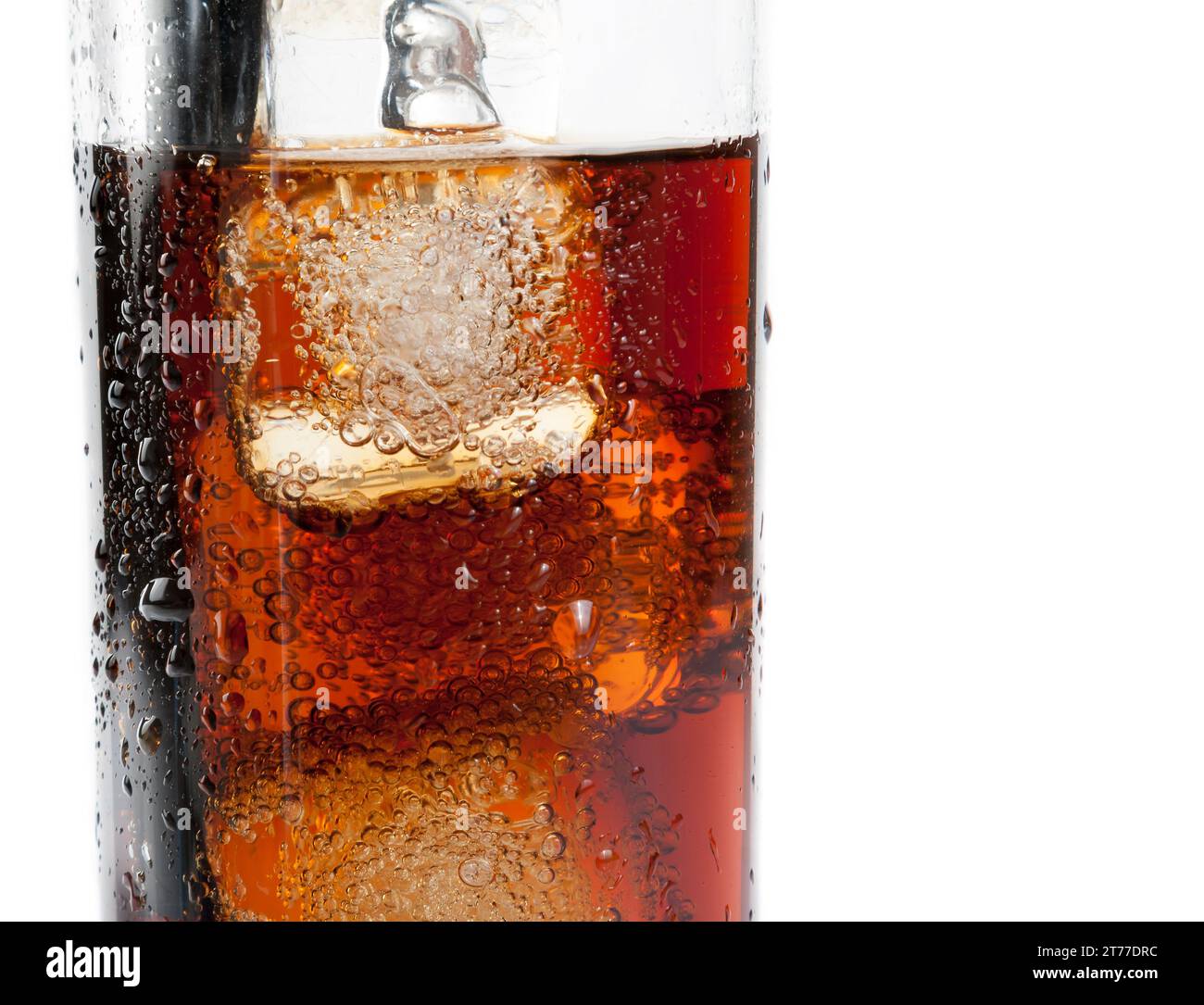 detail of fresh coke with black straw on white background, summer time ...