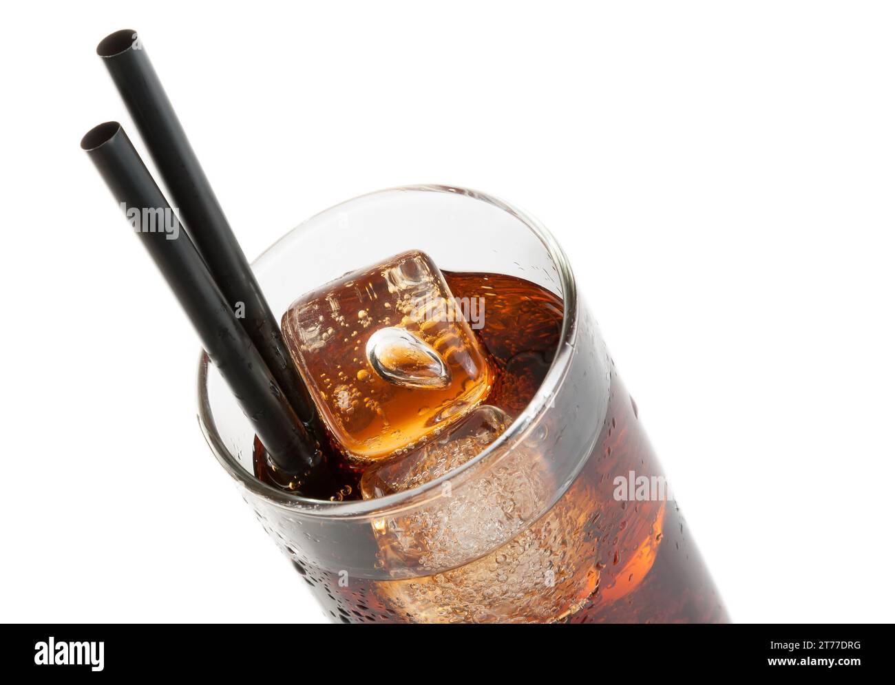 fresh coke with black straw on white background, summer time Stock ...