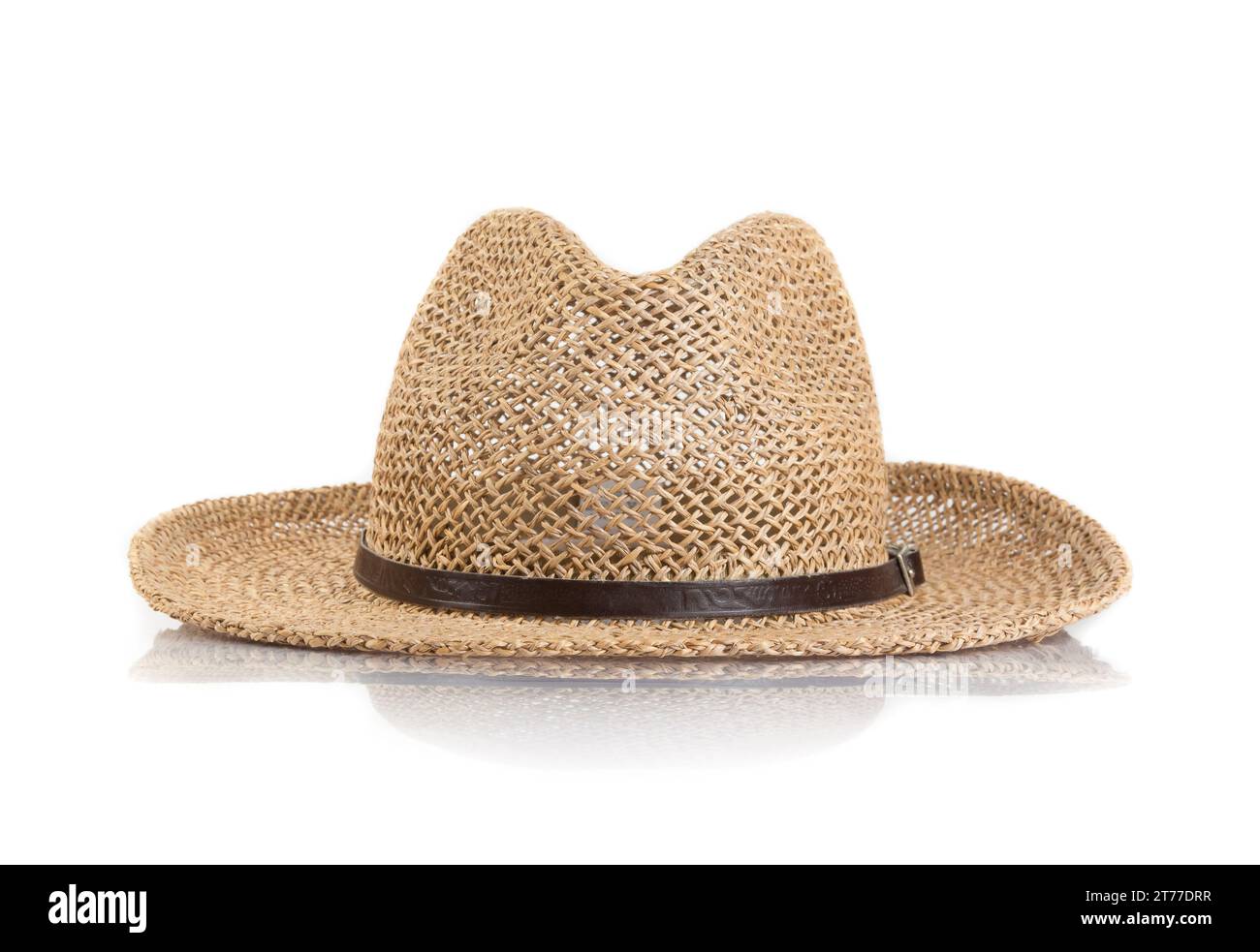 Summer straw hat isolated on white background Stock Photo - Alamy