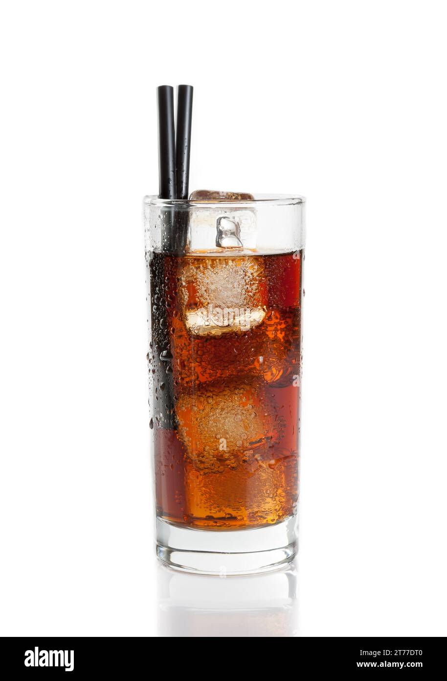 fresh coke with straw isolated on white background, summer time Stock ...
