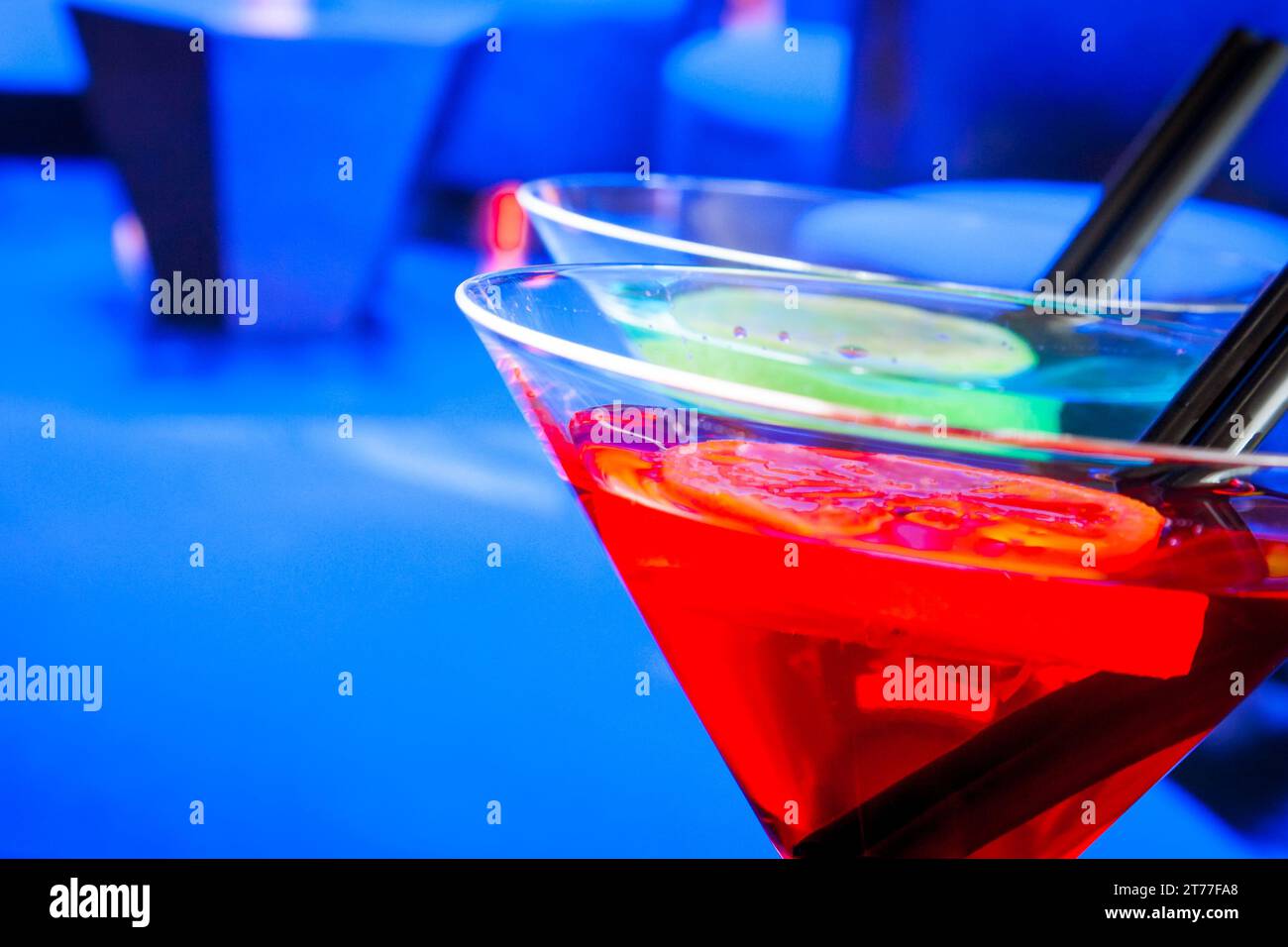 red cocktail drink on lounge bar background with space for text Stock ...