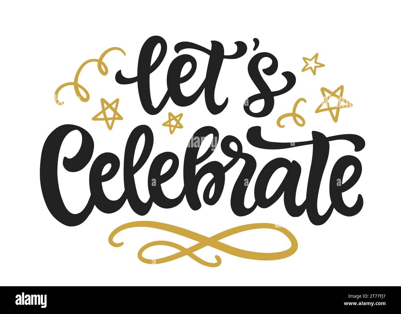 Lets Celebrate modern holidays banner lettering Stock Vector Image ...