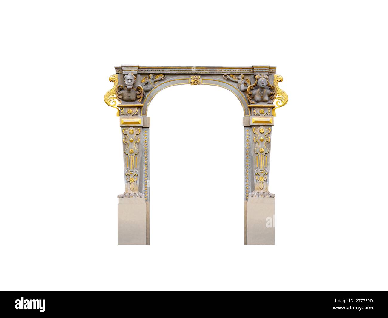 stone arch isolated on white background Stock Photo - Alamy