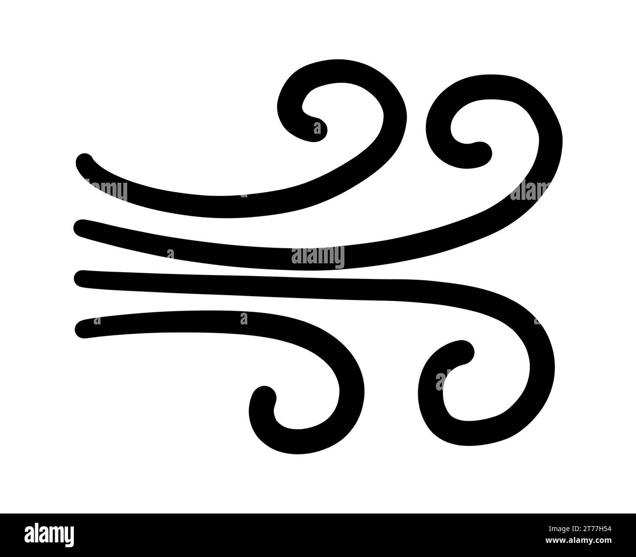 Doodle wind lines. Air sketch. Cartoon hand drawn windmill. Vector wave ...