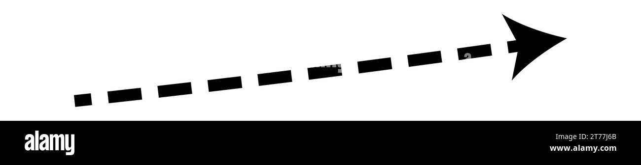 Dashed arrow set. Vector doodle dot line. Thin pointer arrows Stock ...