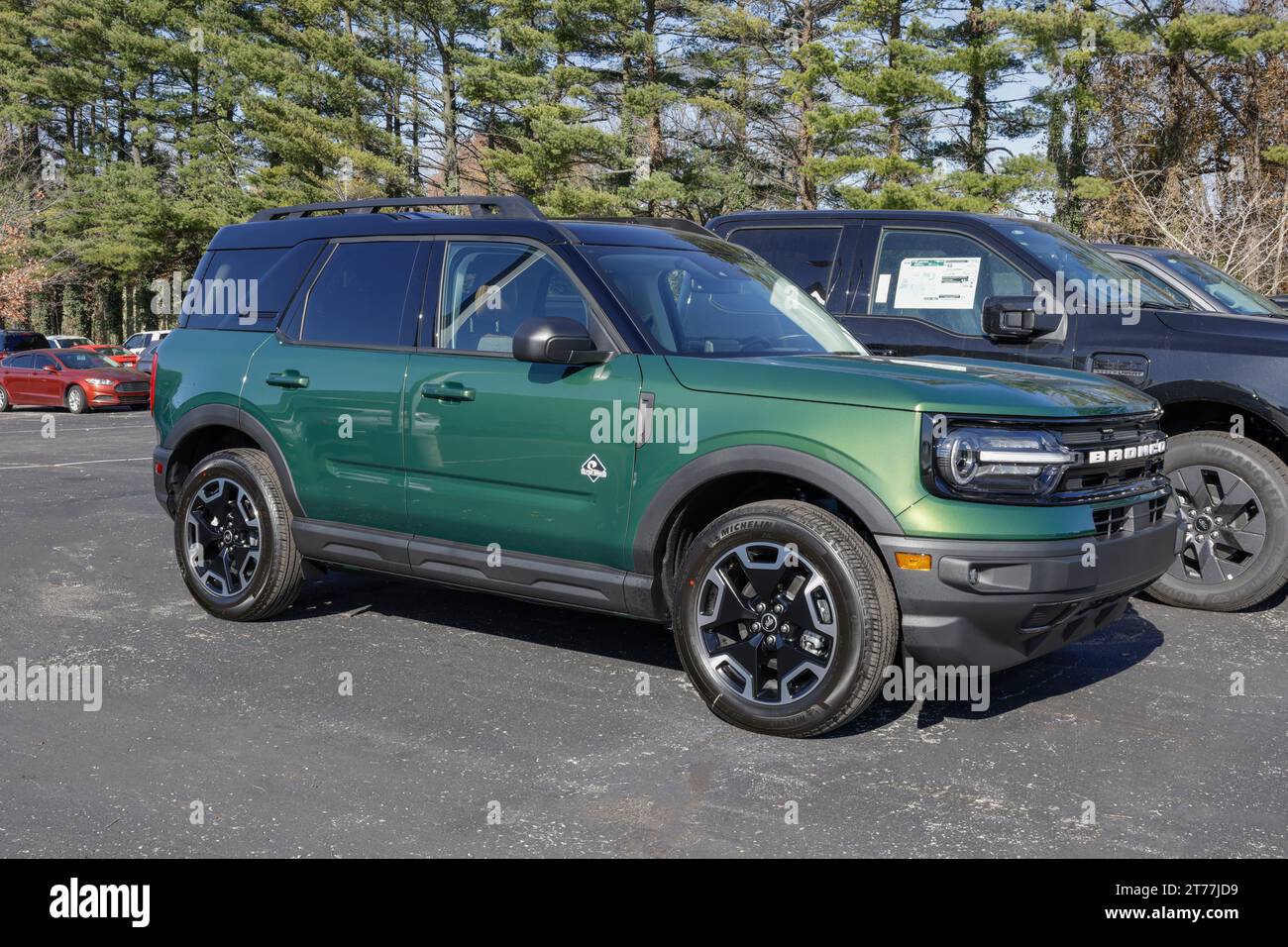 Indianapolis - November 12, 2023: Ford Bronco display at a dealership ...