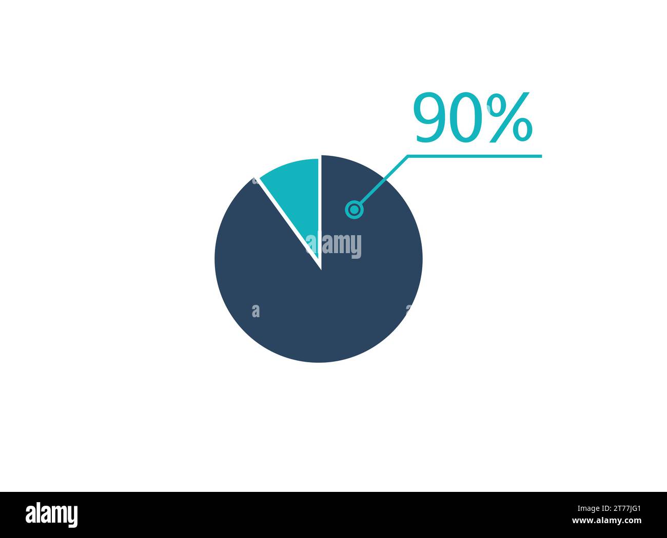 90 persent. Infographic elements. Diagram progress bar. Flat vector ...