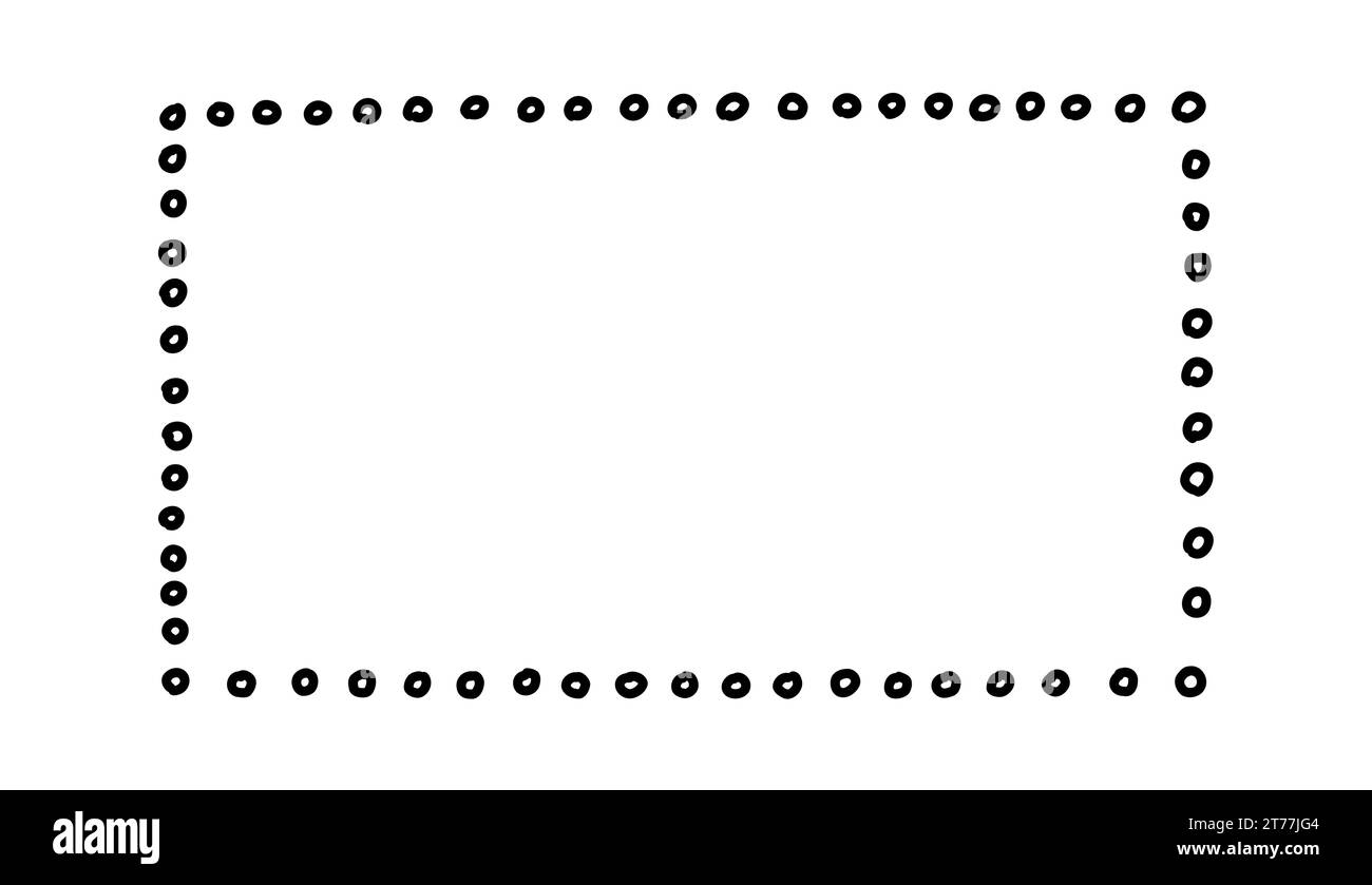 Doodle frame. Rectangle hand drawn border. Squared ornament frame for ...