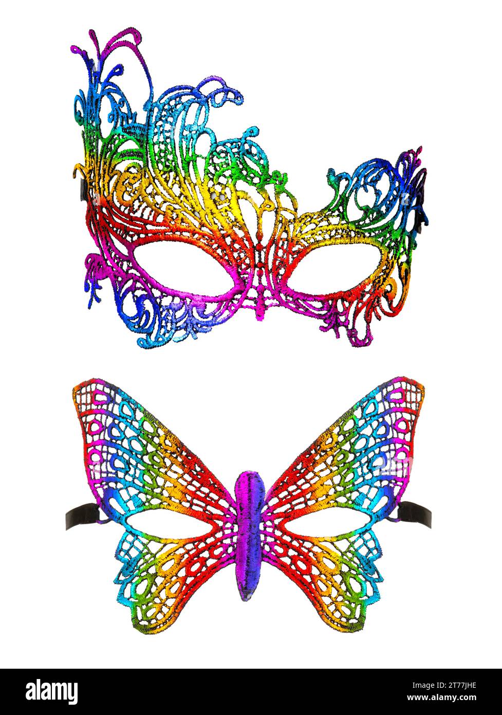 masquerade masks isolated on white background Stock Photo - Alamy