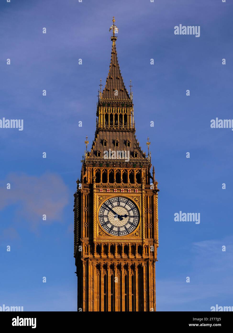 Dusk view of Big Ben, Clock Tower, Elizabethan Tower, Palace of ...