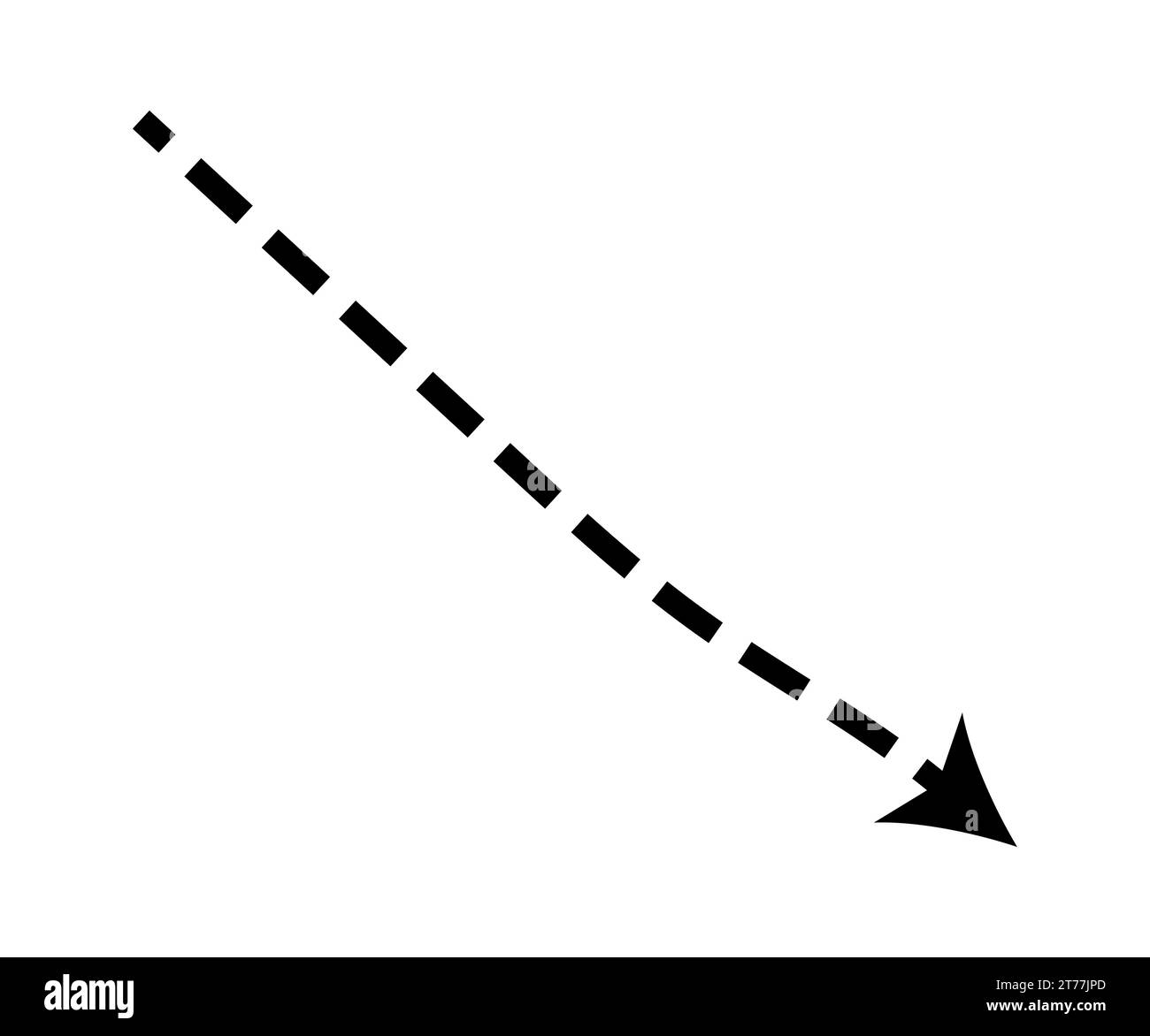 Dashed arrow set. Vector doodle dot line. Thin pointer arrows Stock ...
