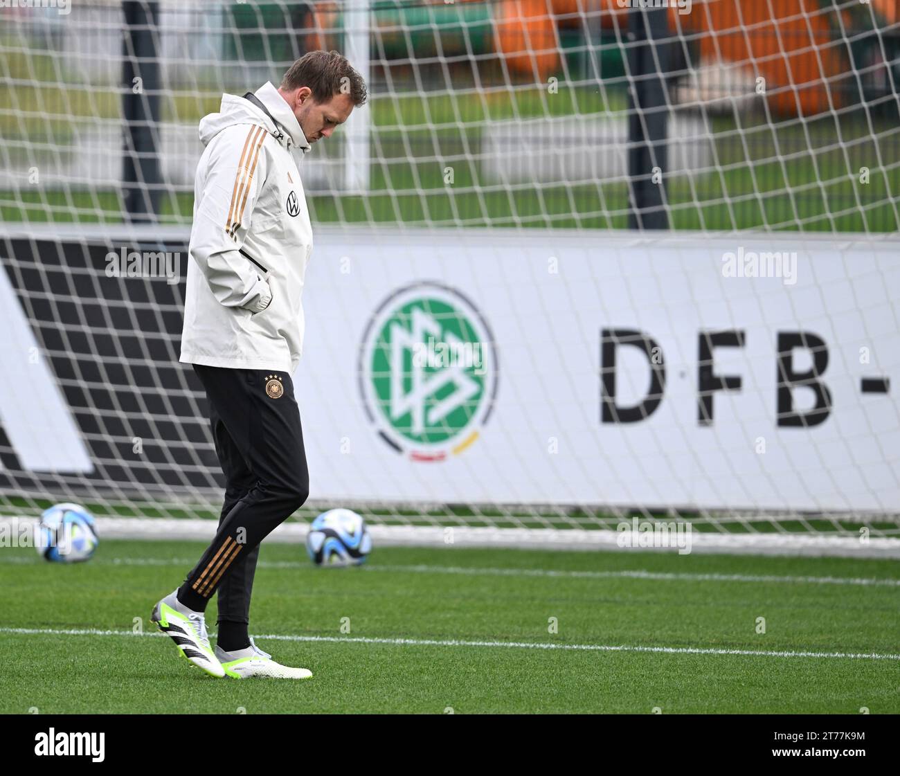 Germany's Julian Nagelsmann walks on the pitch, during a training ...