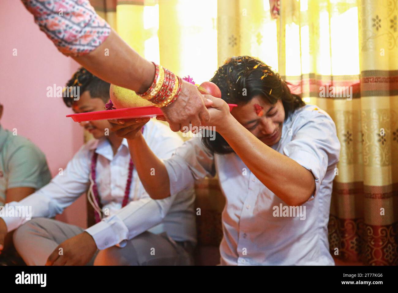 Bhaktapur, Bagmati, Nepal. 14th Nov, 2023. People from Newar Community ...