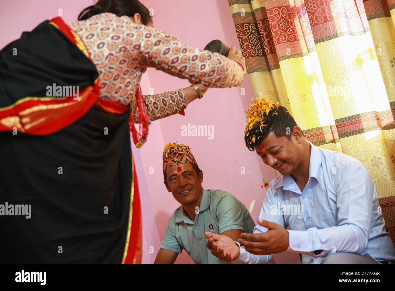 Bhaktapur, Bagmati, Nepal. 14th Nov, 2023. People from Newar Community ...