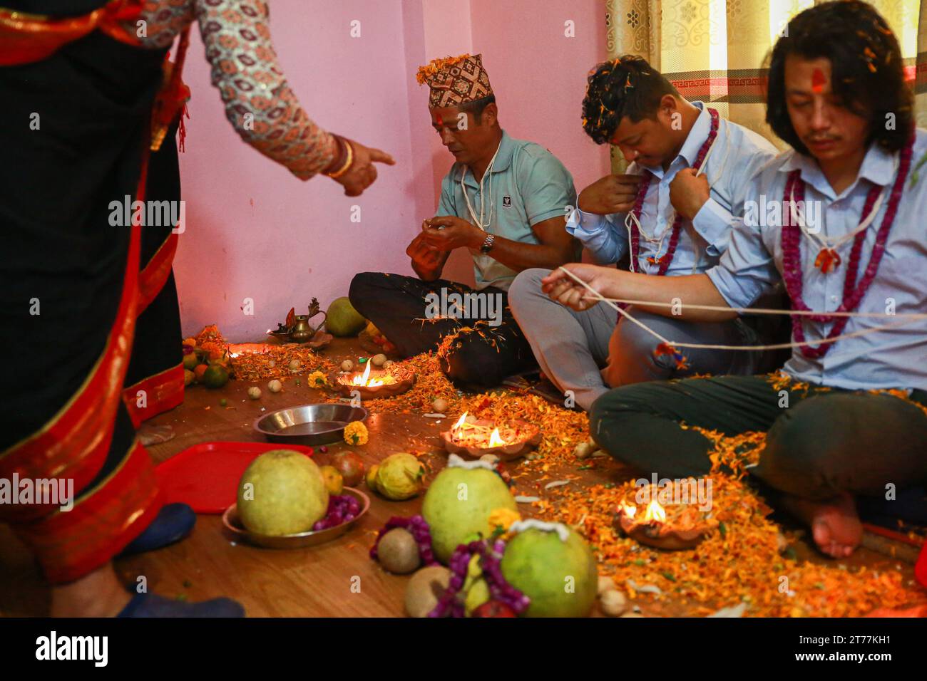 Bhaktapur, Bagmati, Nepal. 14th Nov, 2023. People from Newar Community ...