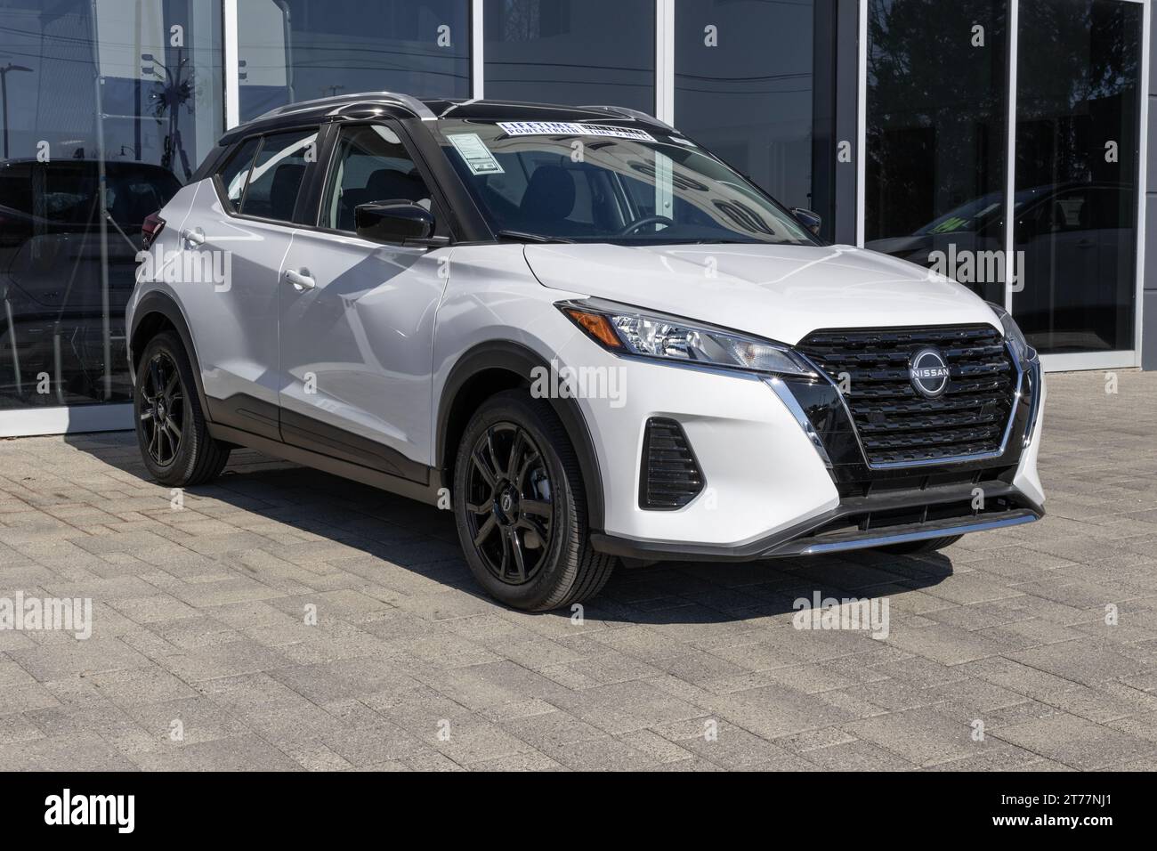 Indianapolis - November 12, 2023: Nissan Kicks Crossover SUV display at ...