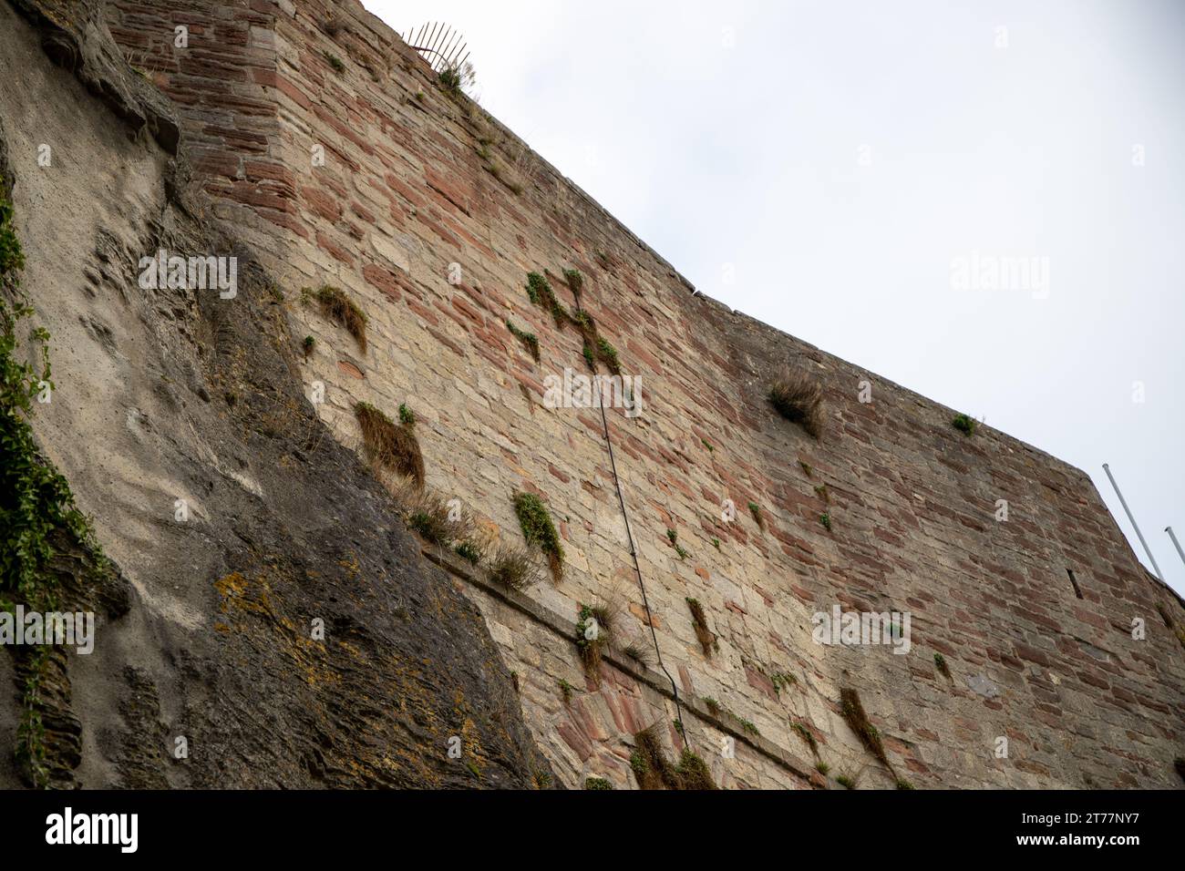 Wall of a castle mixed with moss, texture, castle Waldeck Stock Photo ...