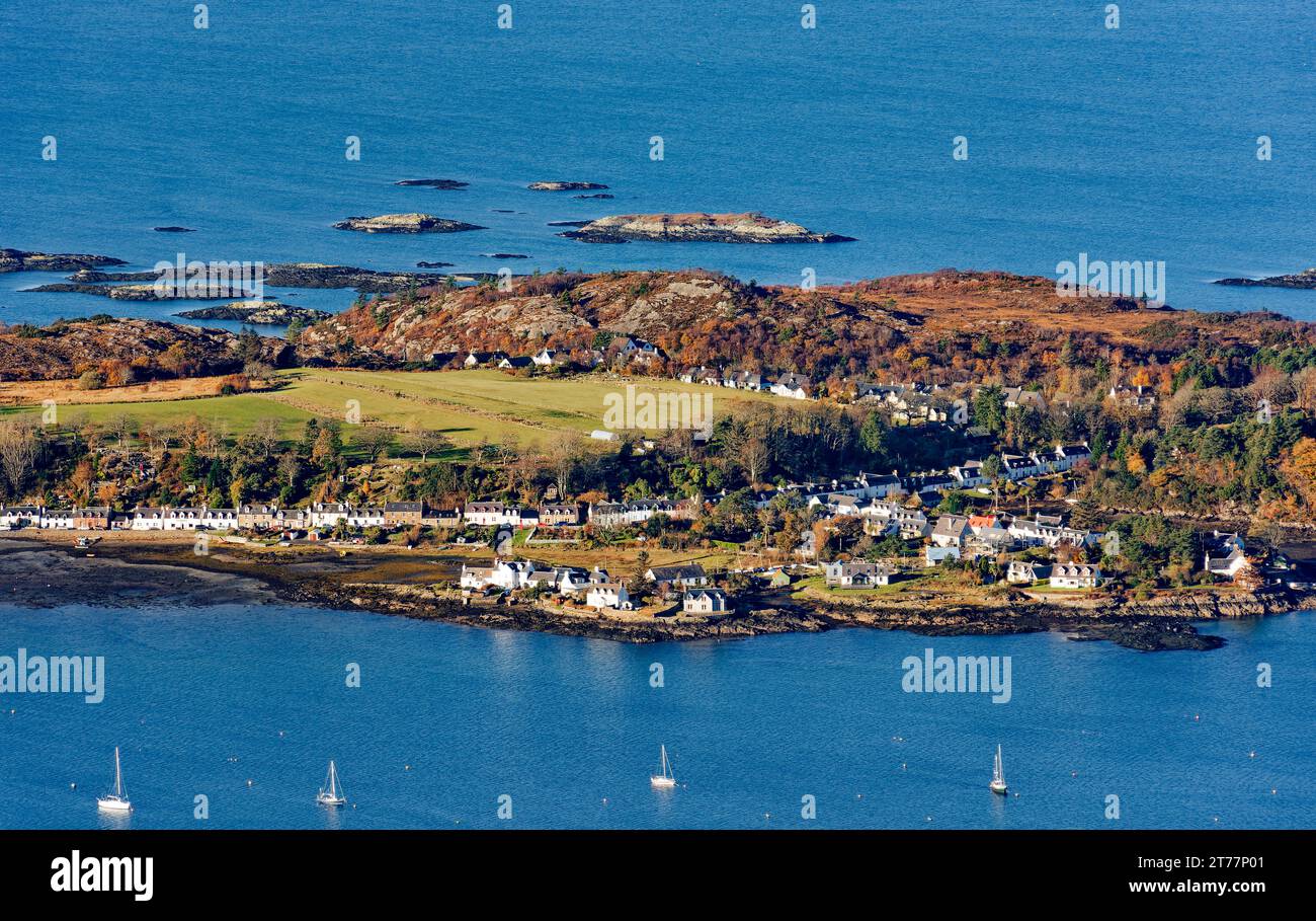 Plockton Loch Carron Wester Ross Scotland autumn sunshine over the ...