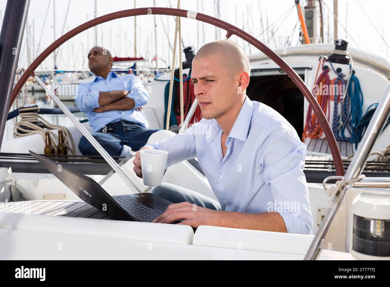 Couple yacht coffee hi-res stock photography and images - Alamy