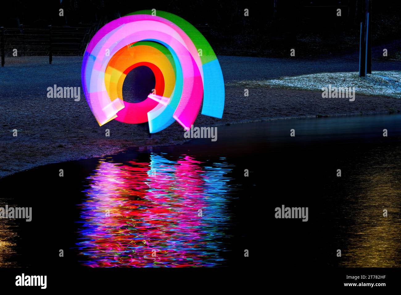 Light painting with multicolored led light stick in darkness Stock ... Light painting with multicolored led light stick in darkness Stock ...