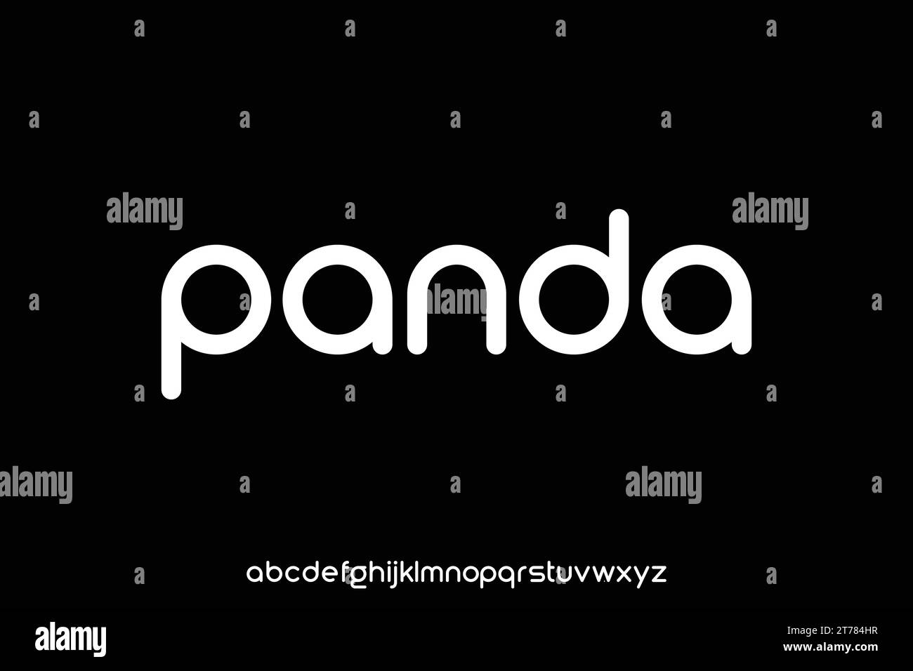 Playful rounded panda alphabet display font vector. Modern cute ... Playful rounded panda alphabet display font vector. Modern cute ...
