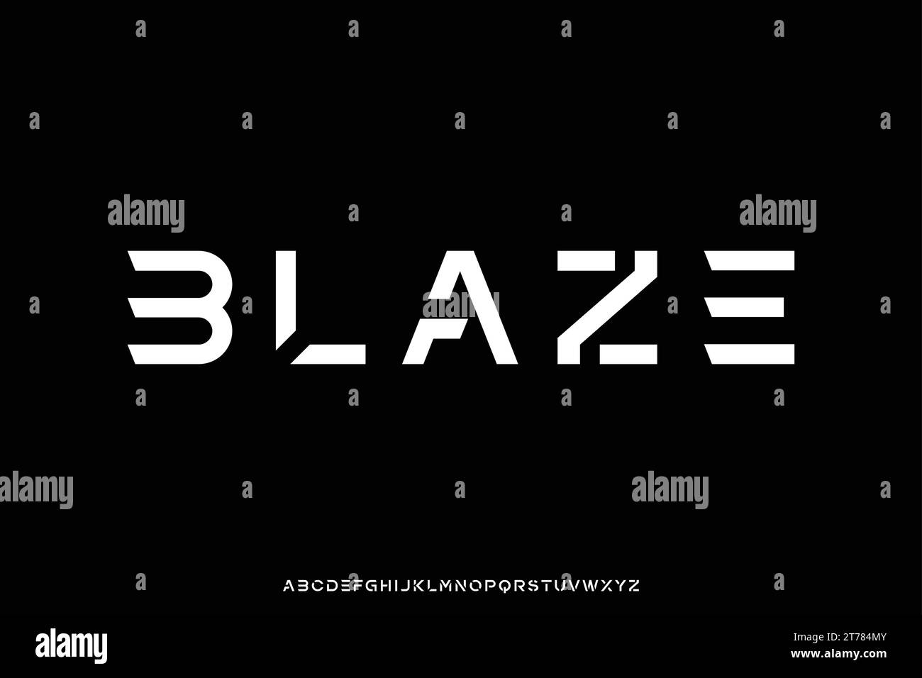 Abstract geometric futuristic alphabet display font vector. Modern strong typography style Stock ...