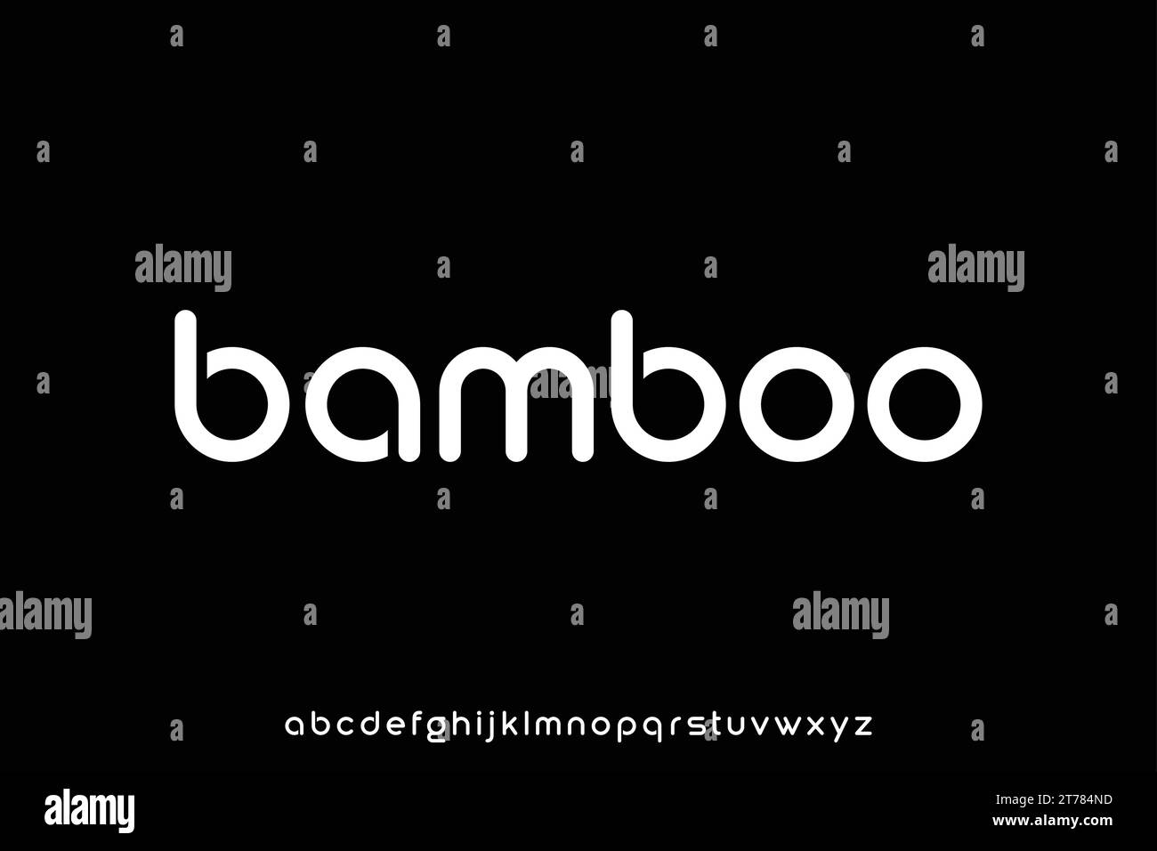 Modern creative rounded alphabet display font vector. Cute Bamboo ...