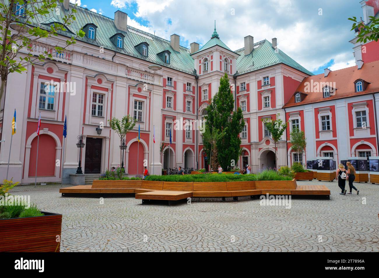 12-07-2022: Fara Collegiate Church. yard of the parish baroque church ...