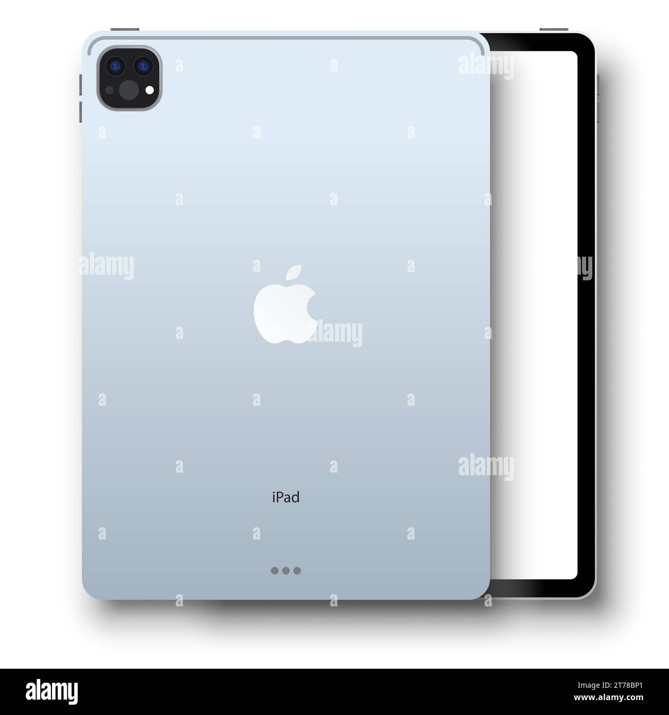 Apple iPad. Mini, Air, Pro models. Screen, blue color. Smart device ...