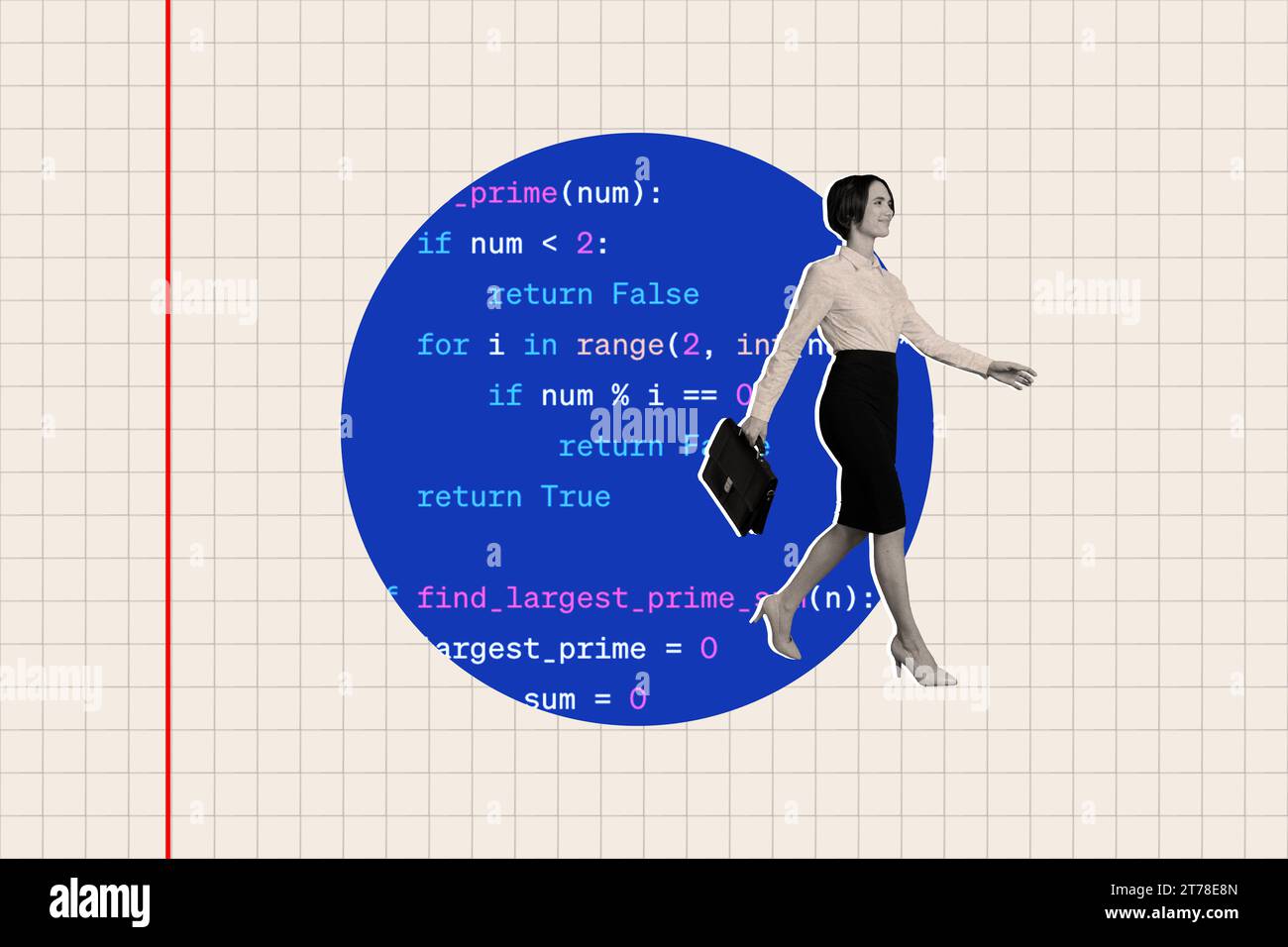 Composite collage picture image of walking worker entrepreneur female ...