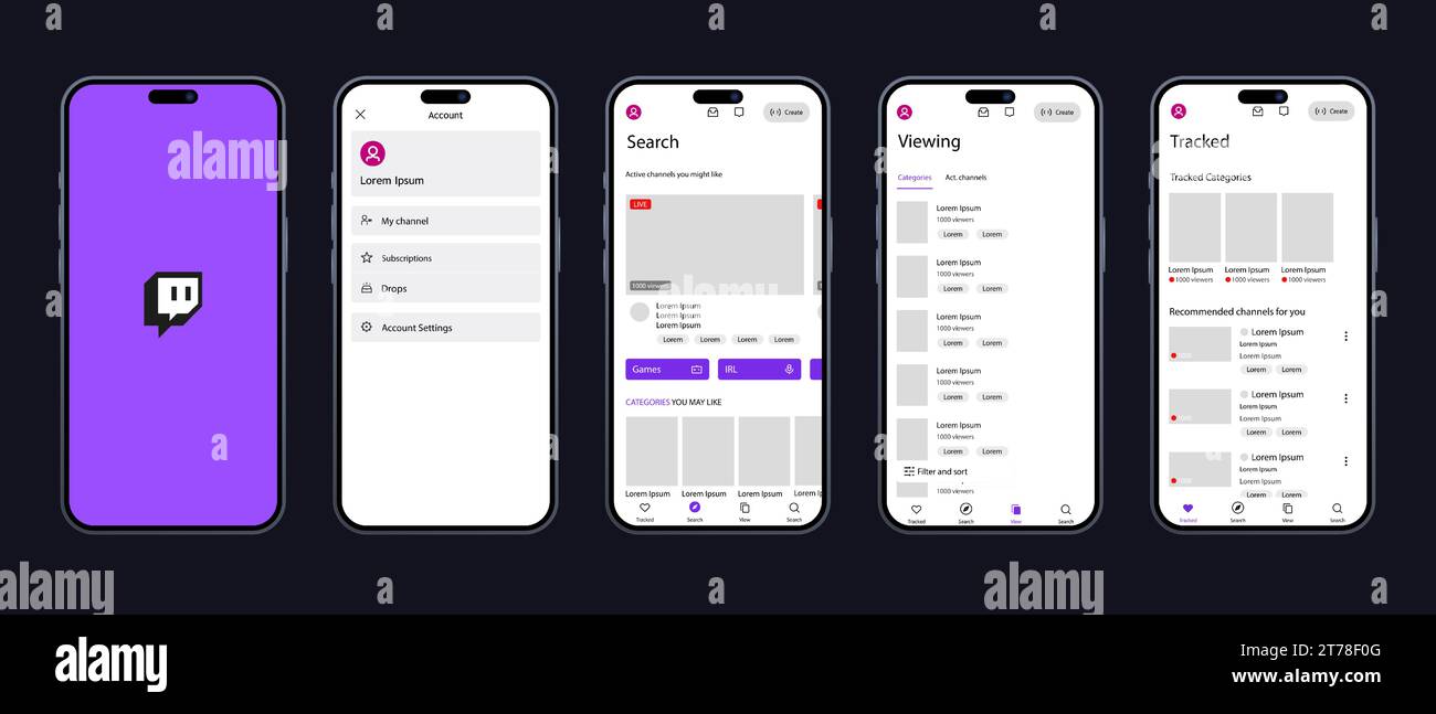 Twitch mobile interface. Twitch Iphone 15 screen social media ...