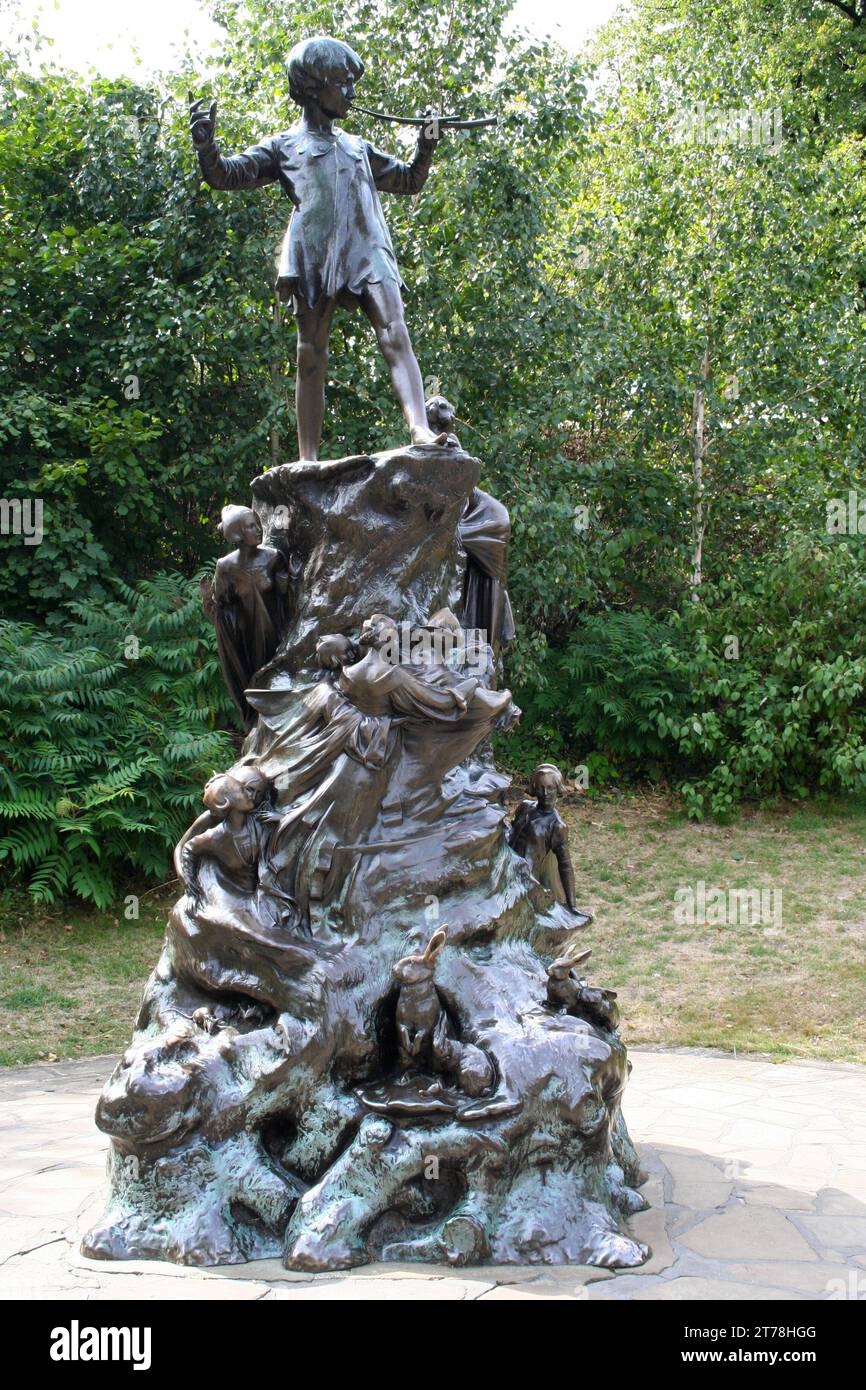 The Peter Pan statue is a bronze sculpture of J. M. Barrie's character ...