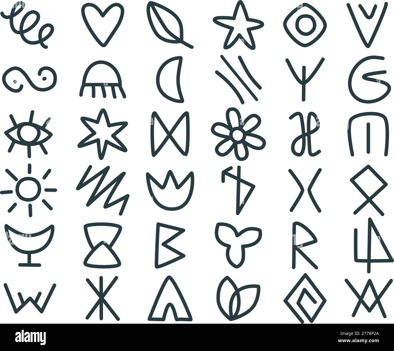 Abstract magic symbols and signs doodle set Stock Vector Image & Art ...