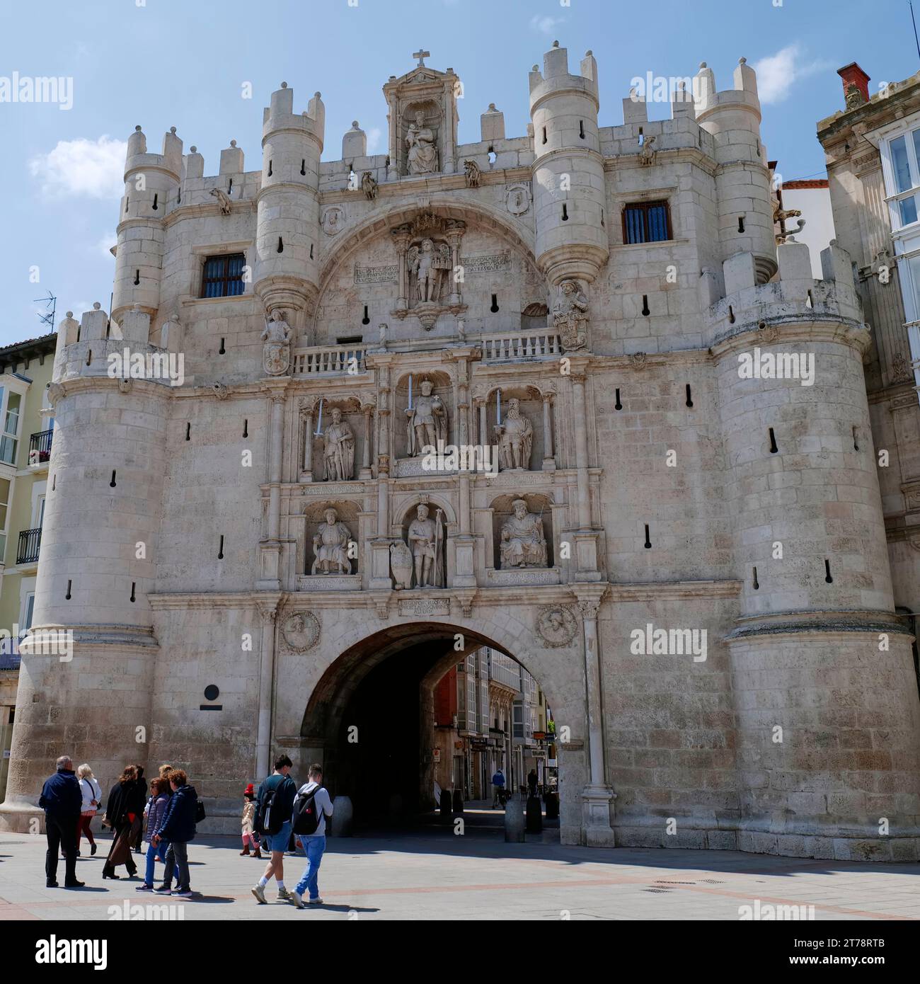Arco de Santa María, medieval gate to the city of Burgos, Castile ...