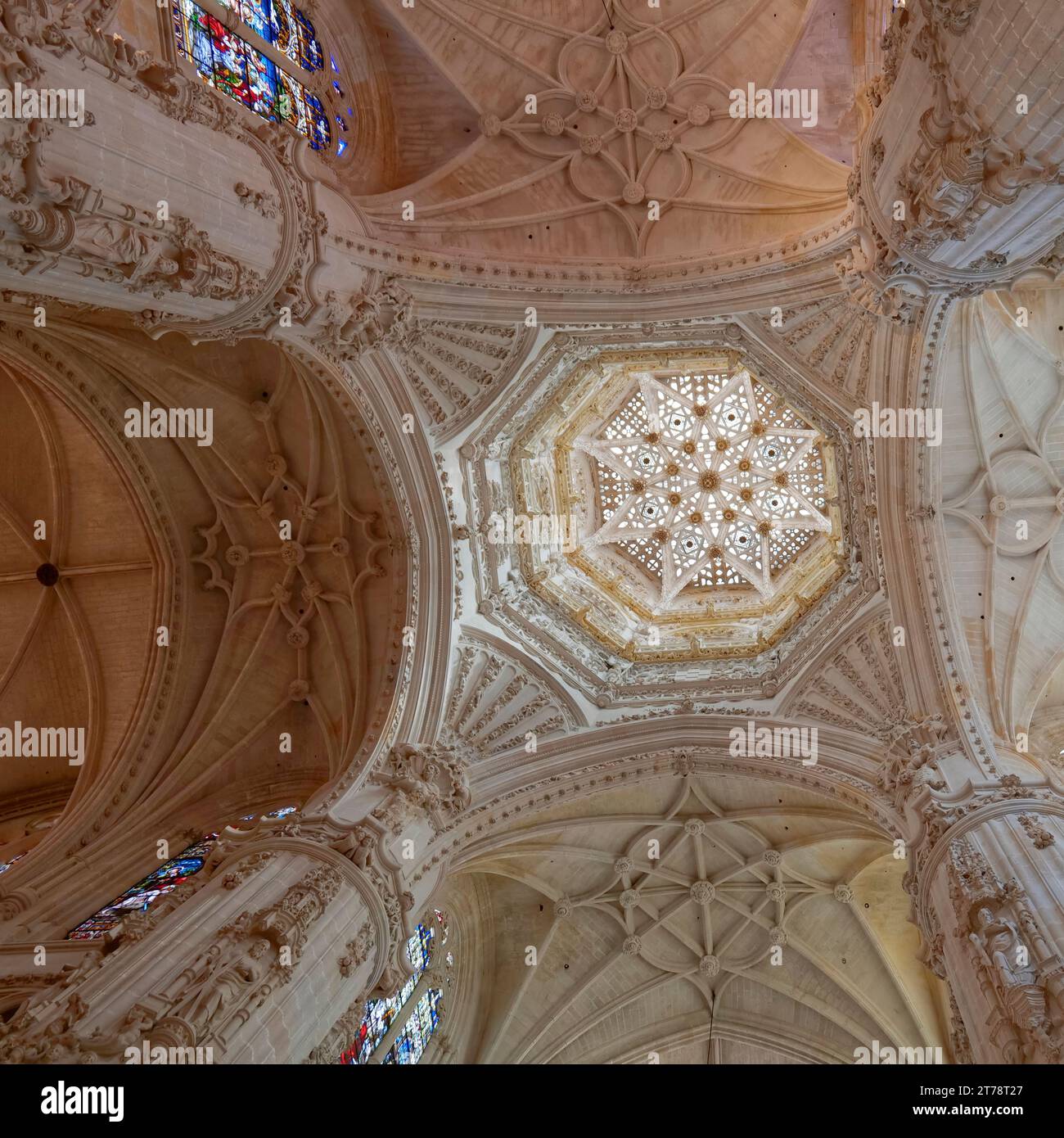 ornate architecture and glass lantern the ceiling of the vault of the ...