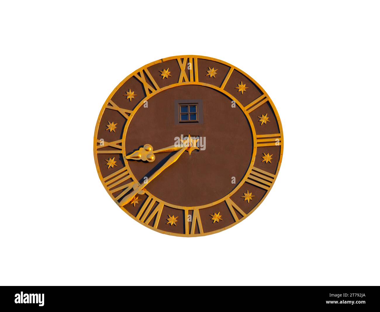 medieval vintage clock with window isolated on white background Stock ...