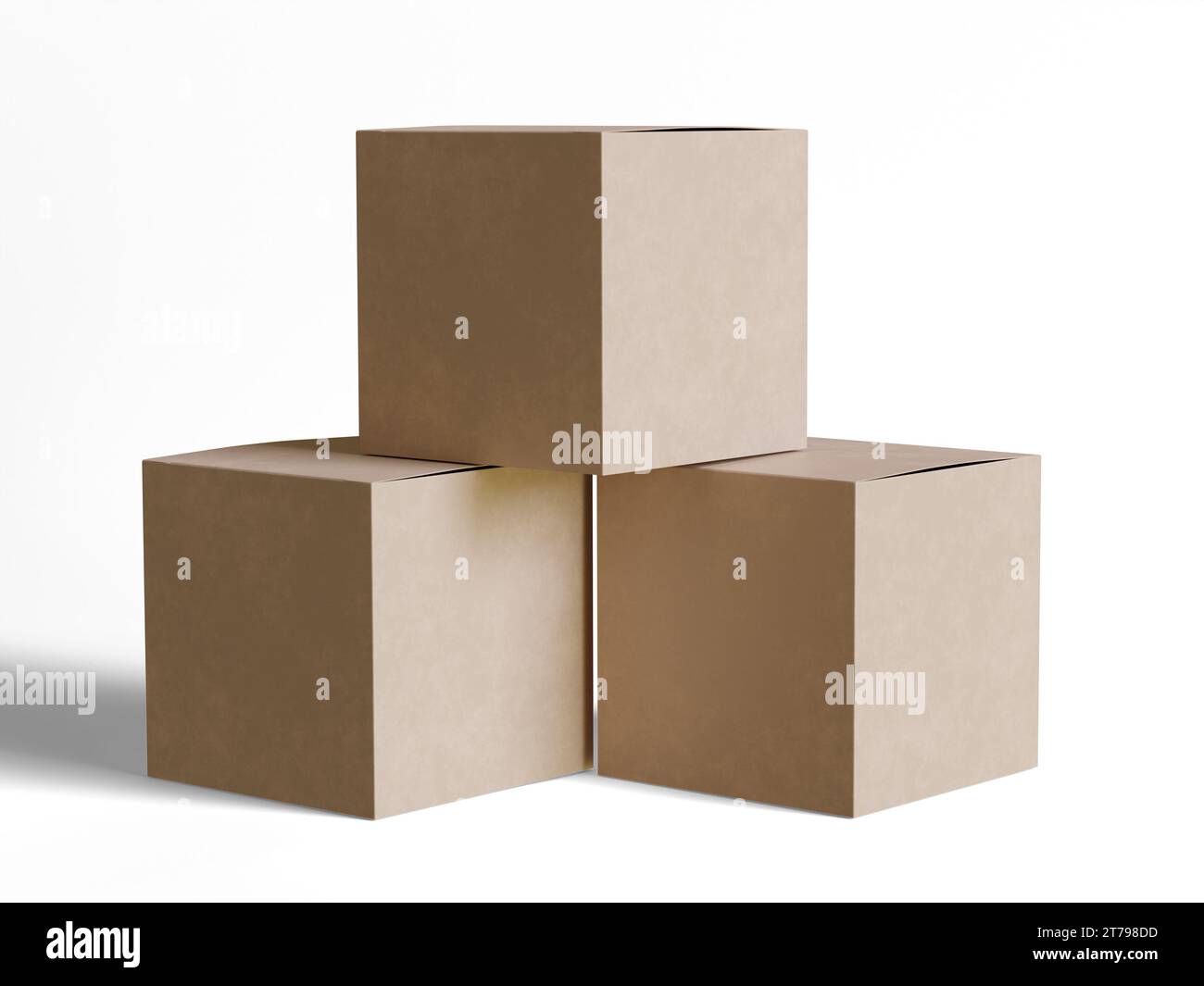 Square box packaging white background cardboard paper with realistic ...
