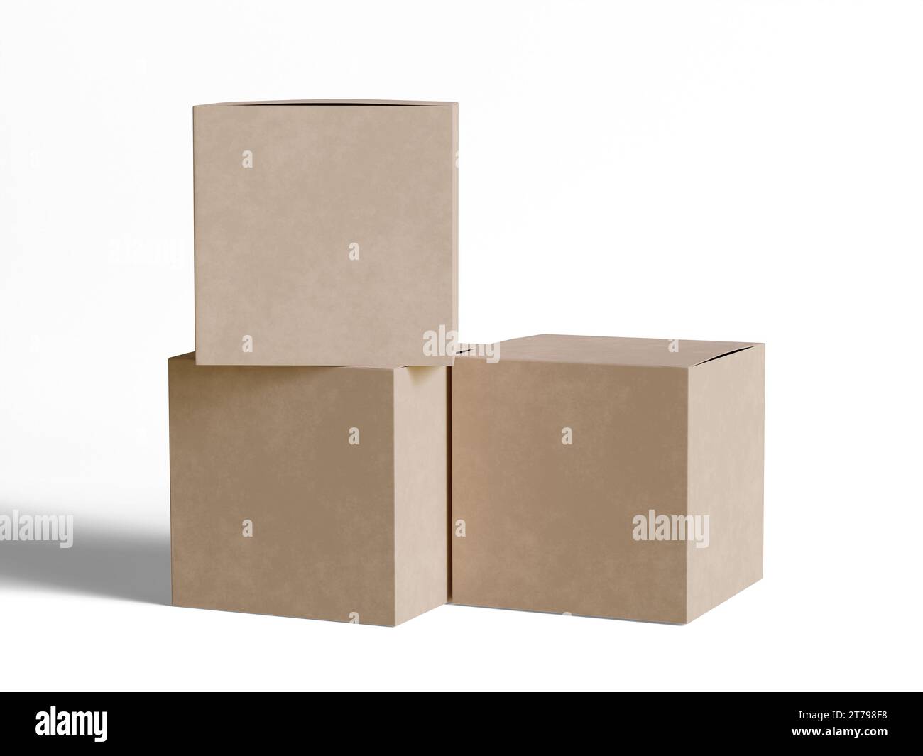 Square box packaging white background cardboard paper with realistic ...