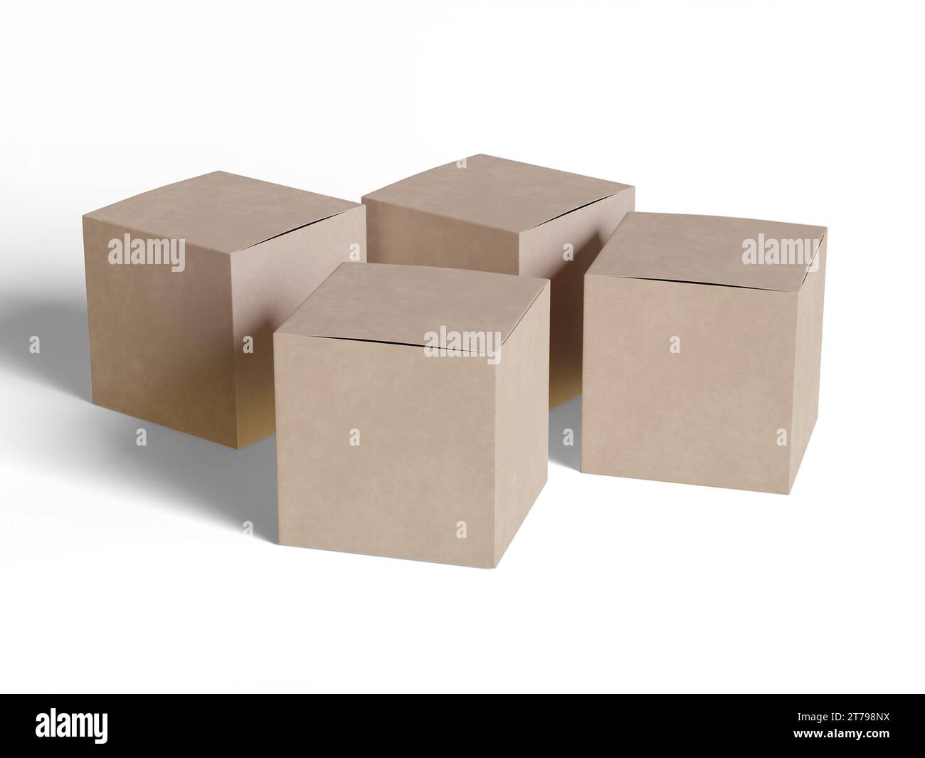 Square box packaging white background cardboard paper with realistic ...