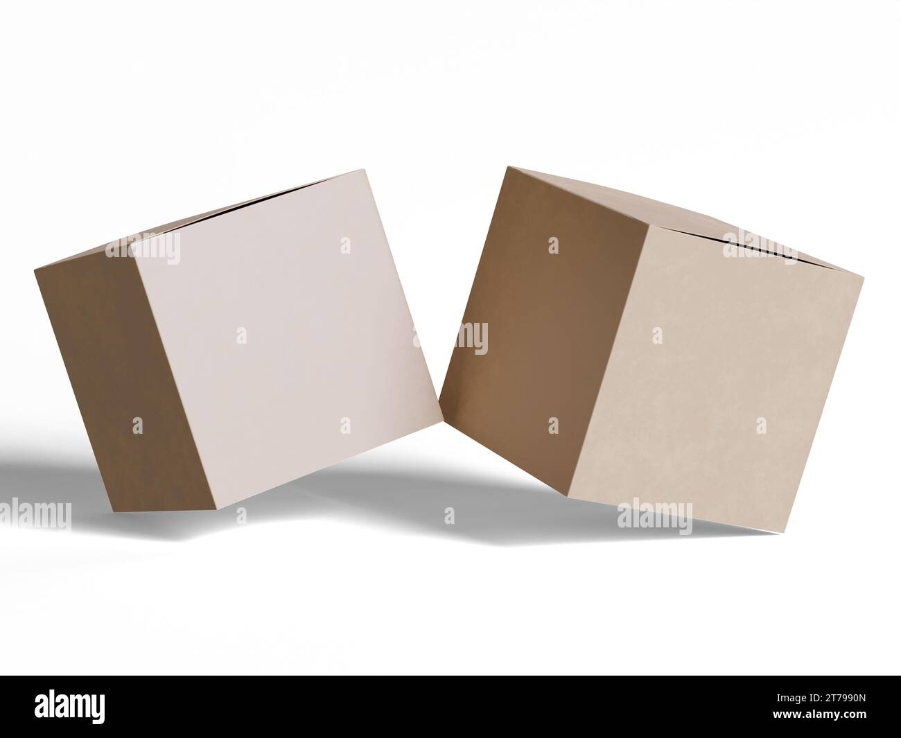 Square box packaging white background cardboard paper with realistic ...