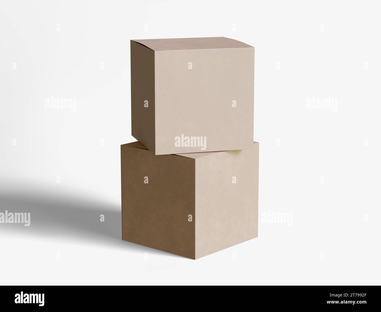 Square box packaging white background cardboard paper with realistic ...