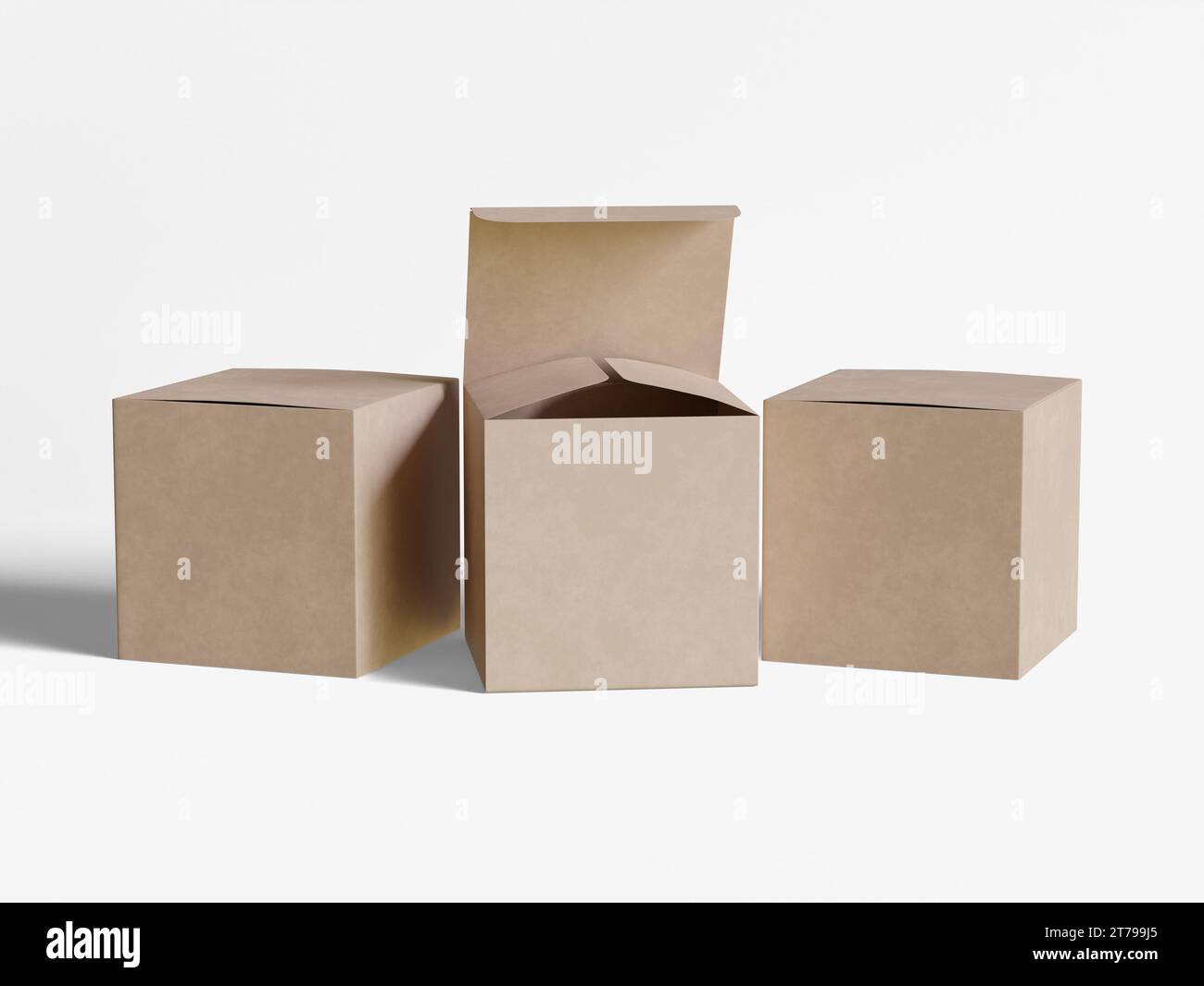 Square box packaging white background cardboard paper with realistic ...