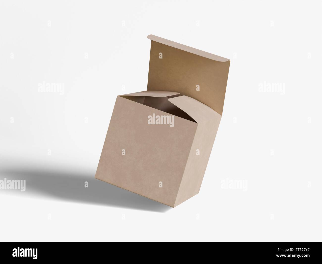 Square box packaging white background cardboard paper with realistic ...
