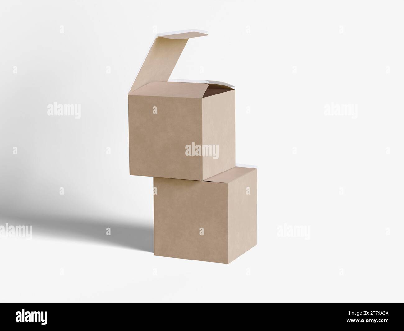 Square box packaging white background cardboard paper with realistic ...