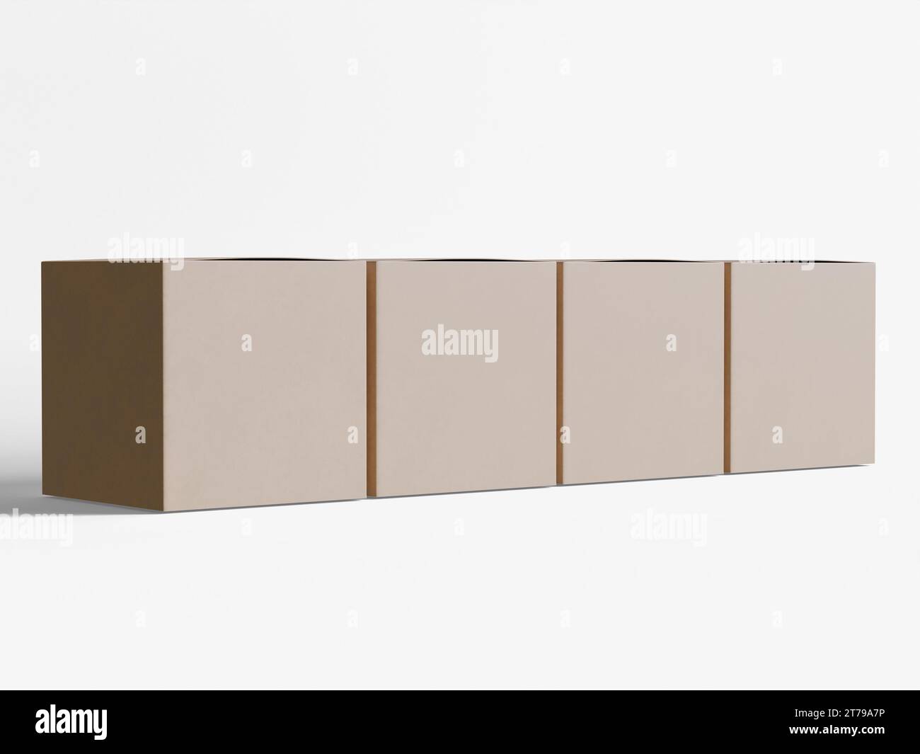 Square box packaging white background cardboard paper with realistic ...