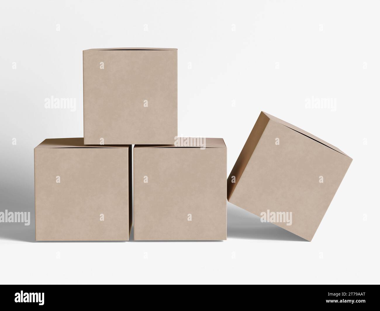 Square box packaging white background cardboard paper with realistic ...