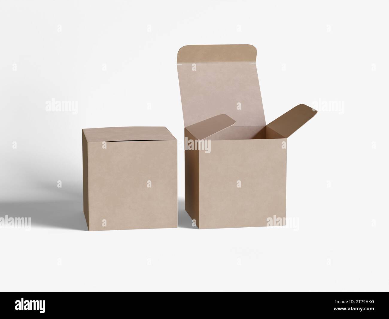 Square box packaging white background cardboard paper with realistic ...