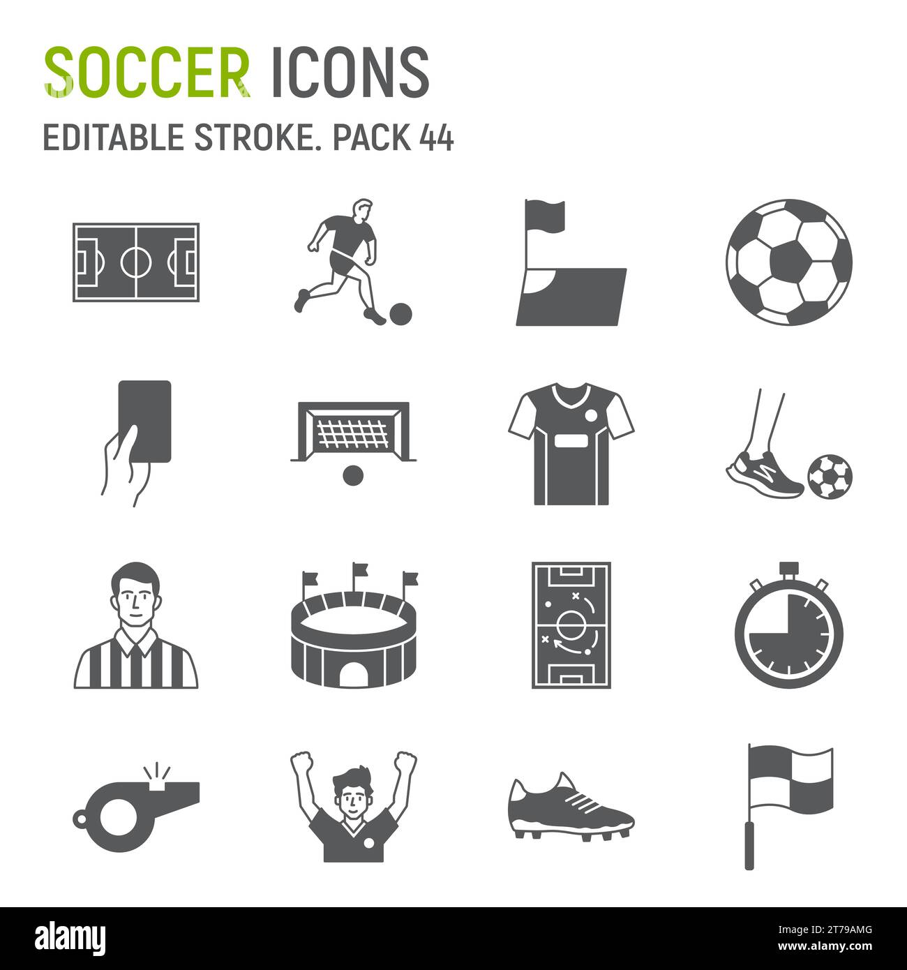 Soccer glyph icon set, football collection, vector graphics, logo ...