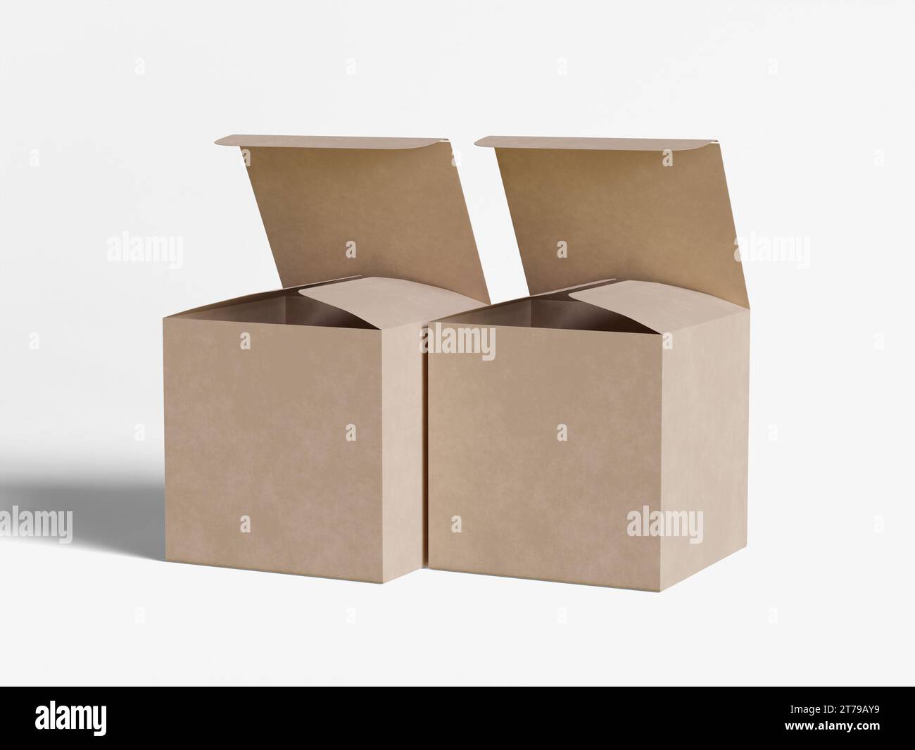 Square box packaging white background cardboard paper with realistic ...