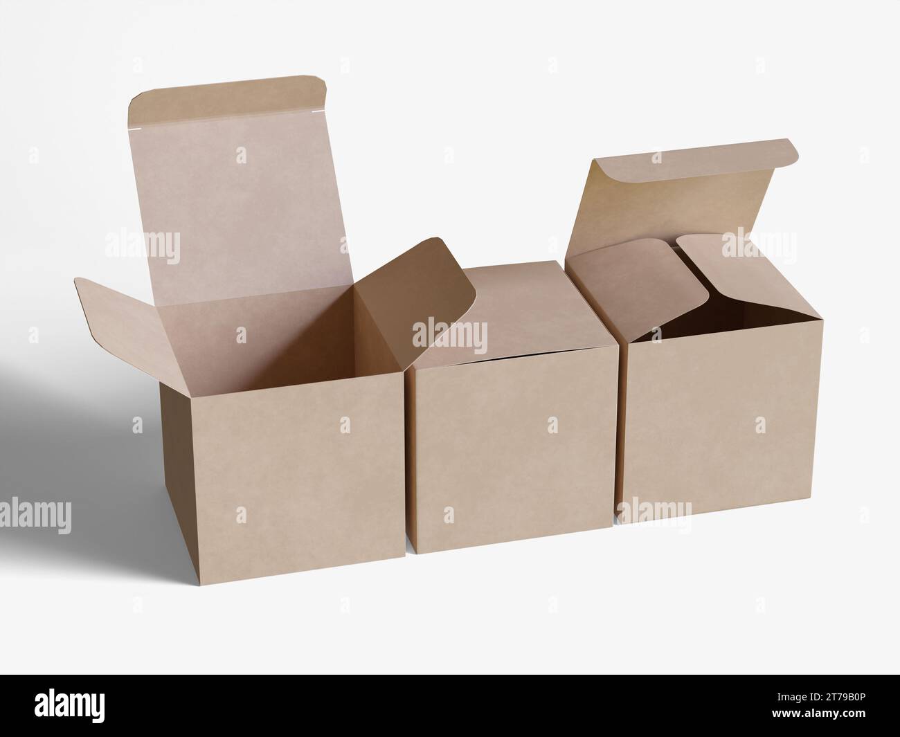 Square box packaging white background cardboard paper with realistic ...